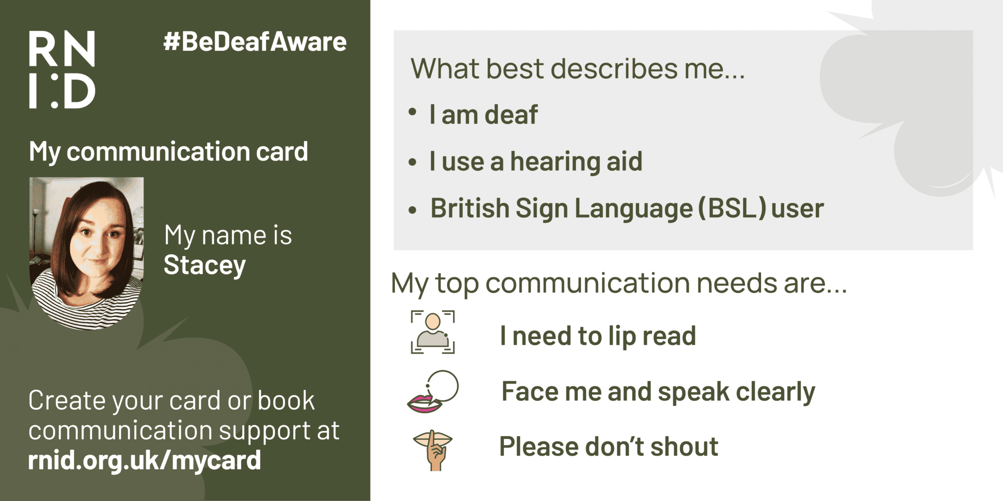 Create a personalised digital communication card - RNID