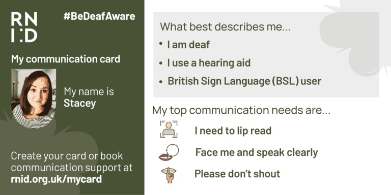 Create a personalised digital communication card - RNID